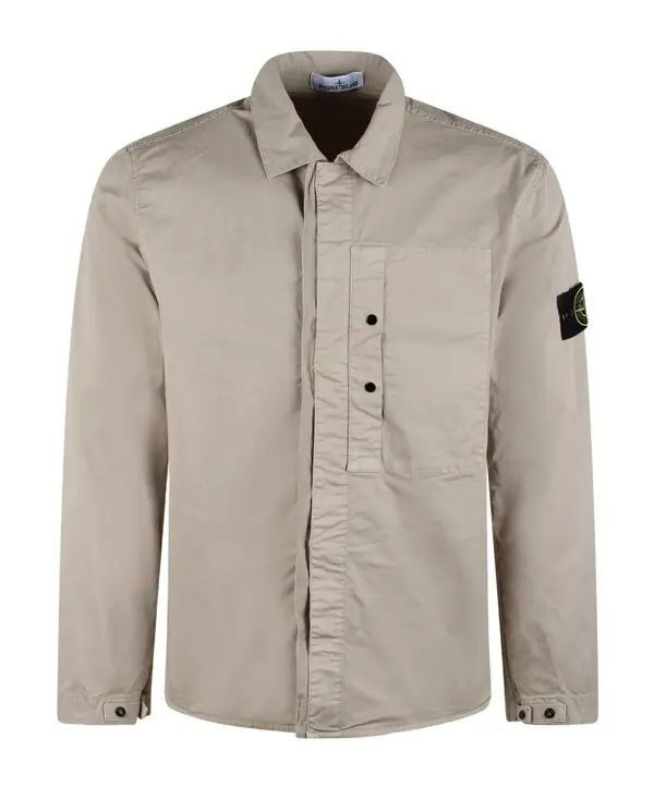 Stone Island Compass Patch Long-sleeve Overshirt - No