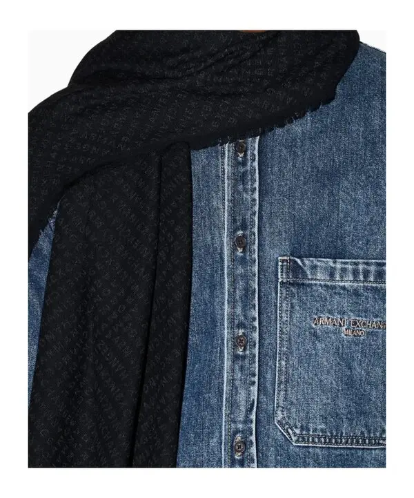 Armani Exchange Logo Jacquard Scarf