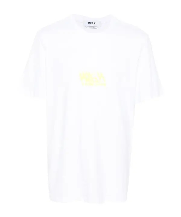 MSGM Logo-print Cotton T-shirt - White