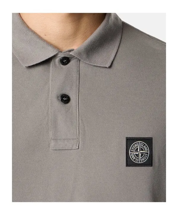 Stone Island Slim-fit Short-sleeve Polo Shirt With Compass Patch