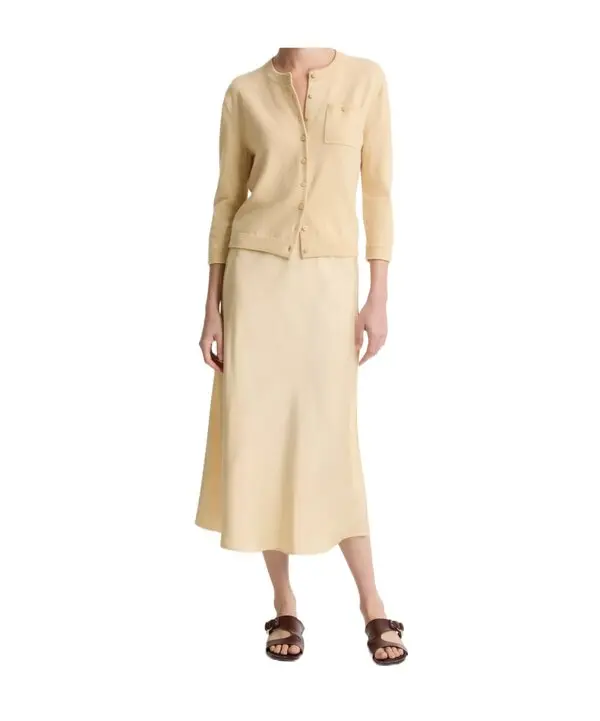 Vince Matte Satin Slip Skirt - Chamomile