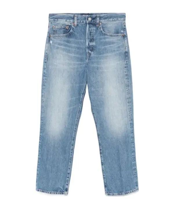 Polo Ralph Lauren Cropped Jeans With Logo Patch - Blue