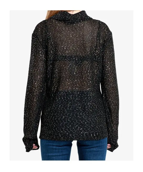 MSGM Embellished Knitted Polo Shirt
