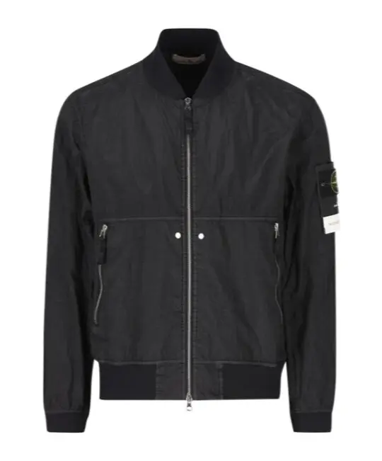 Stone Island Compass Patch Zip-up Bomber Jacket