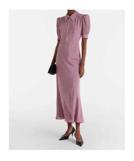 Alessandra Rich Polka-dot Silk Midi Dress