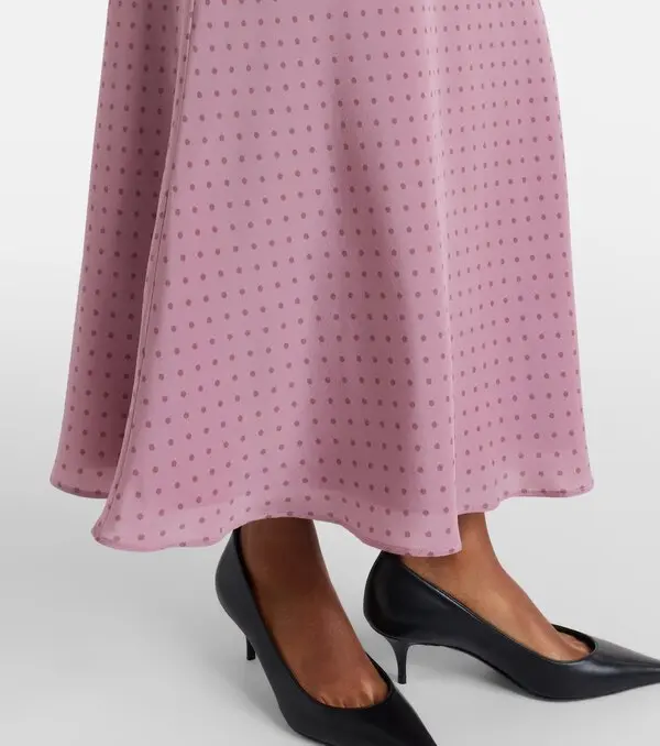 Alessandra Rich Polka-dot Silk Midi Dress