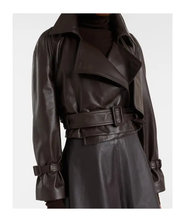 Nour Hammour Hatti Cropped Leather Jacket