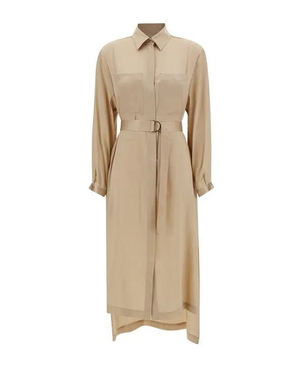 SEMICOUTURE Lapel Long-sleeved Dress