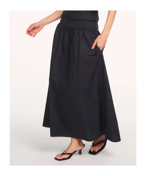 SAMSOE SAMSOE Elastic Waist Midi Skirt