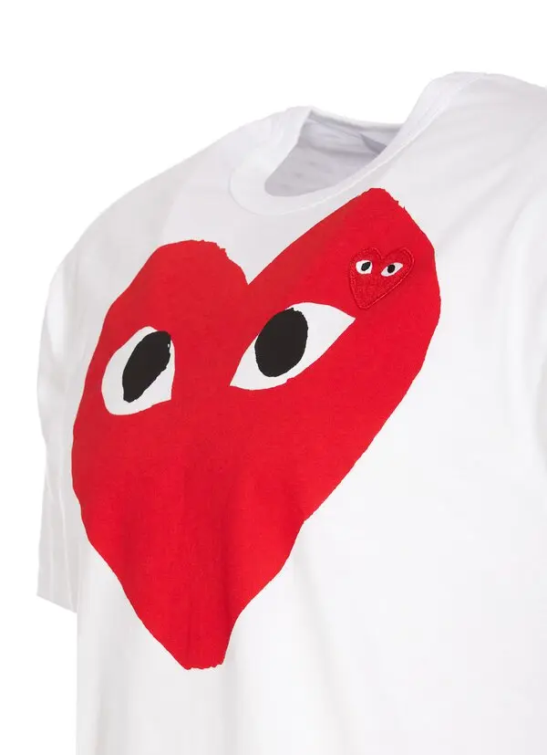 Play Comme Des Garcon Comme Des Garçons Play Heart Logo Printed Crewneck T-shirt