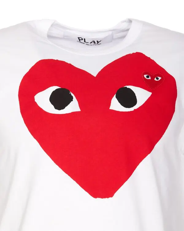 Play Comme Des Garcon Comme Des Garçons Play Heart Logo Printed Crewneck T-shirt