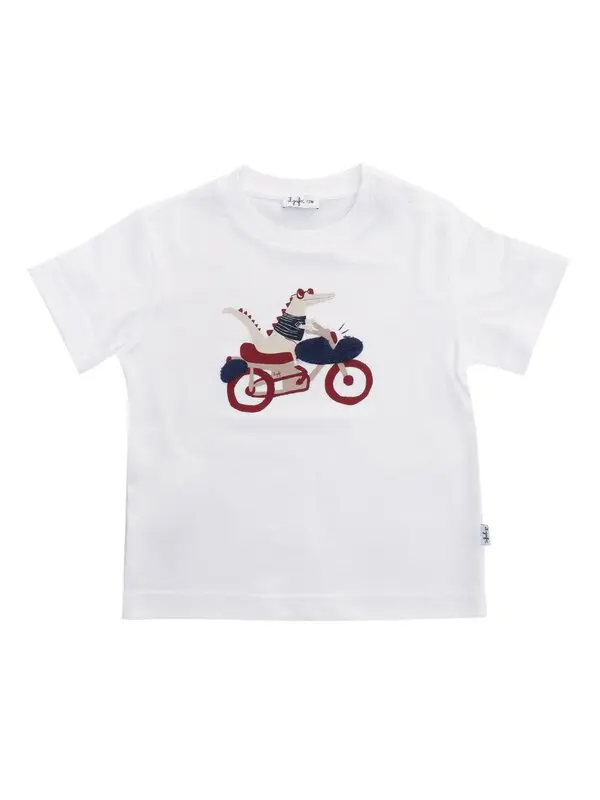 IL GUFO Crocodile-printed Crewneck T-shirt - White