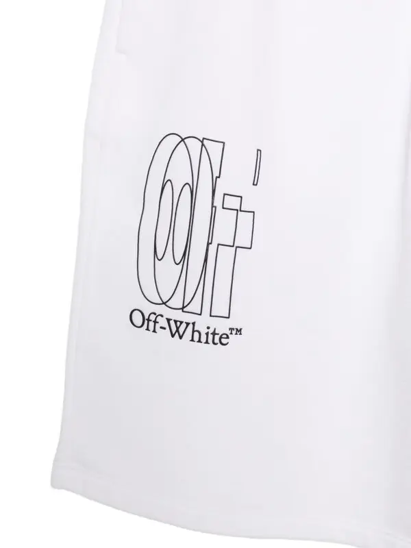Off-White Drawstring Elastic Waist Shorts