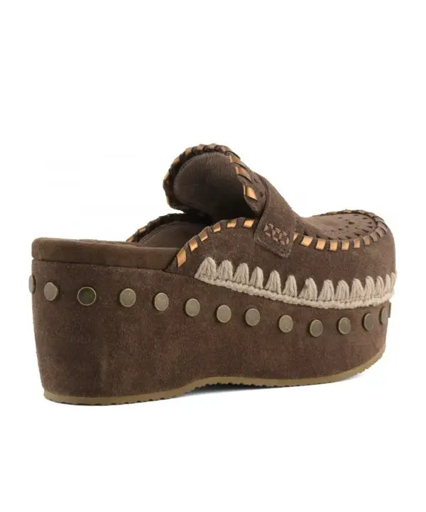 Mou Clog Leather Overstitching