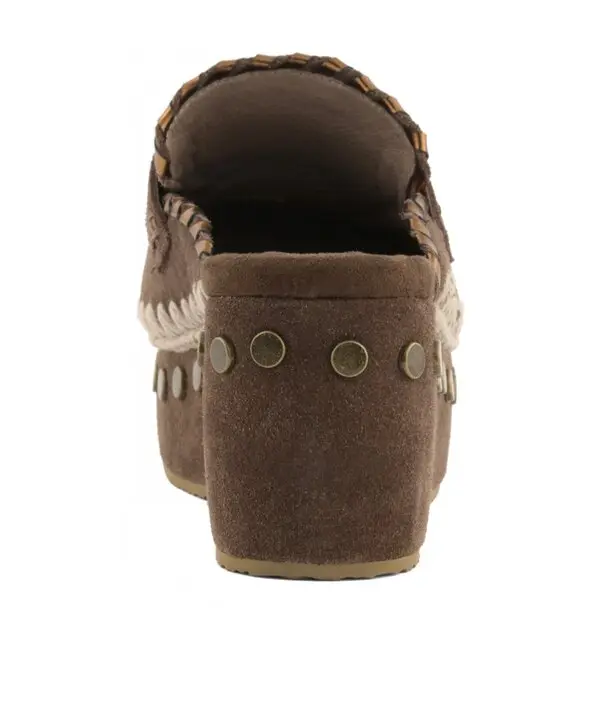 Mou Clog Leather Overstitching