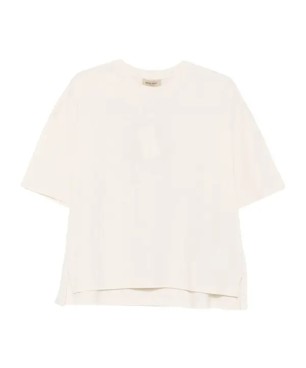 Woolrich Logo Embroidered Side-slit T-shirt - White