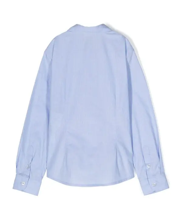 Emporio Armani Embroidered Logo Striped Cotton Shirt