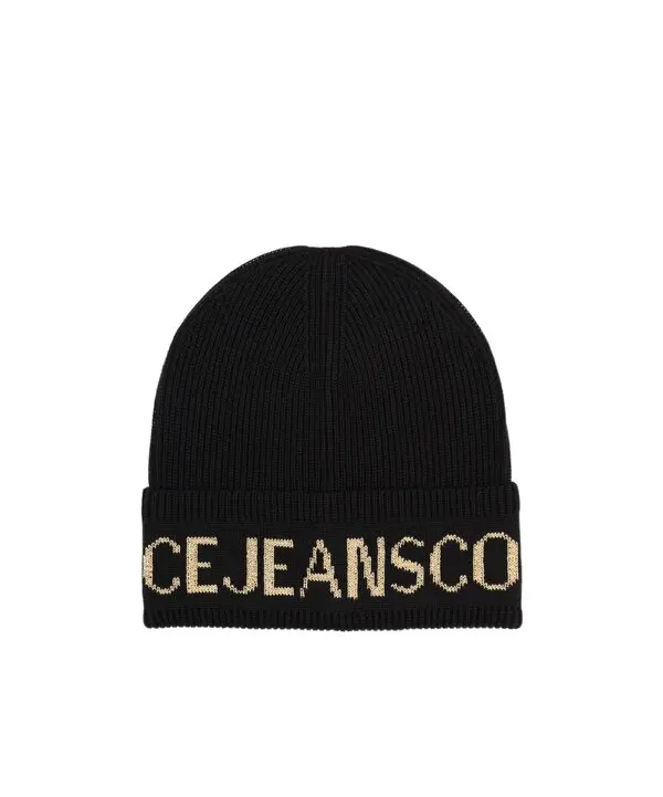 Versace Logo Beanie Hat - Black
