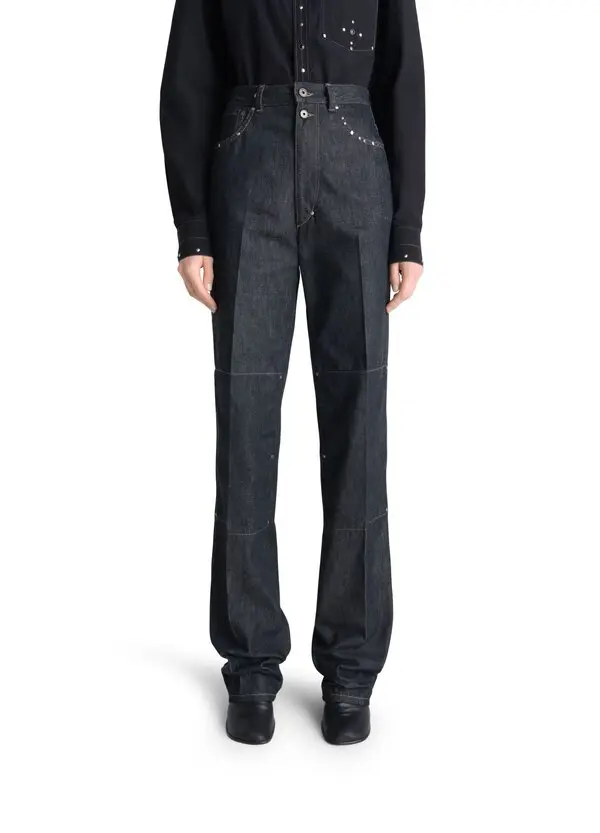LEMAIRE Straight High-waisted Pants With Studs