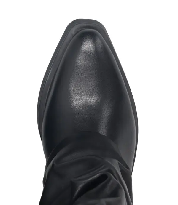 Ash Round Toe Gathered Detail Boots
