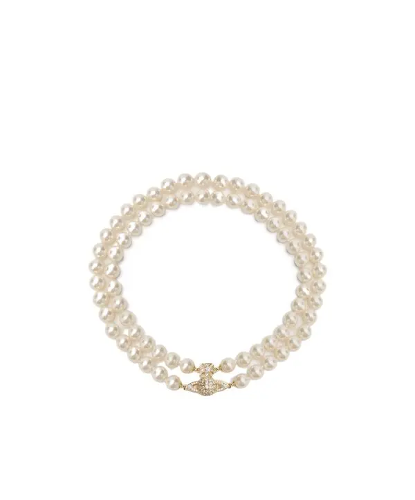 VIVIENNE WESTWOOD Graziella Choker Necklace With Crystal Ball Detail - Yellow