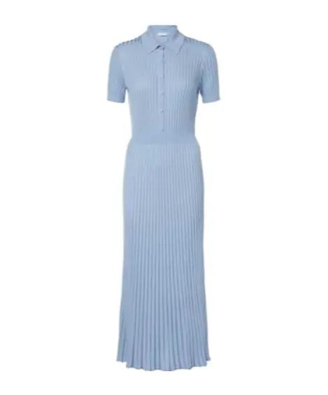 Gabriela Hearst Amor Ribbed-knit Silk And Cashmere Maxi Dress - Blue