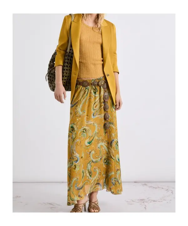 Marella Flared Crepon Skirt