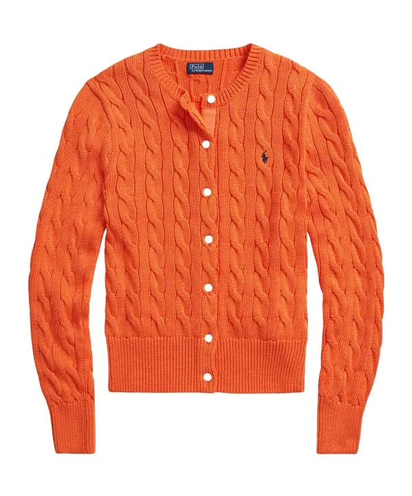 Polo Ralph Lauren Pony Embroidered Knit Cardigan - Orange