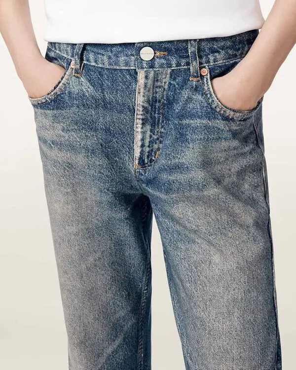 ALLSAINTS Distressed Straight Leg Jeans