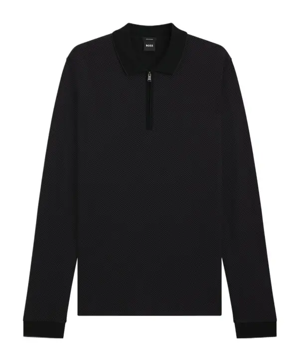 Hugo Boss Zip Long-sleeved Polo Shirt
