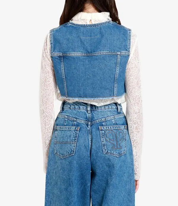 Philosophy Di Lorenzo Serafini V-neck Denim Vest