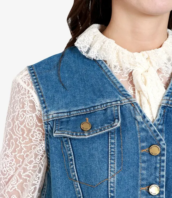 Philosophy Di Lorenzo Serafini V-neck Denim Vest