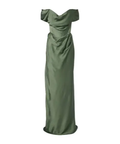 VIVIENNE WESTWOOD Nova Cocotte Draped Satin Bustier Gown - Green