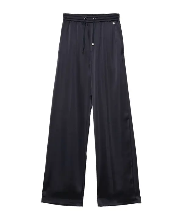 Herno Wide-leg Drawstring Satin Trousers - Blue