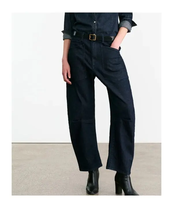 NILI LOTAN Denim Trousers With Belt Loops