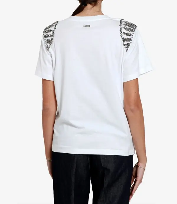 Alberta Ferretti Embellished Shoulder T-shirt