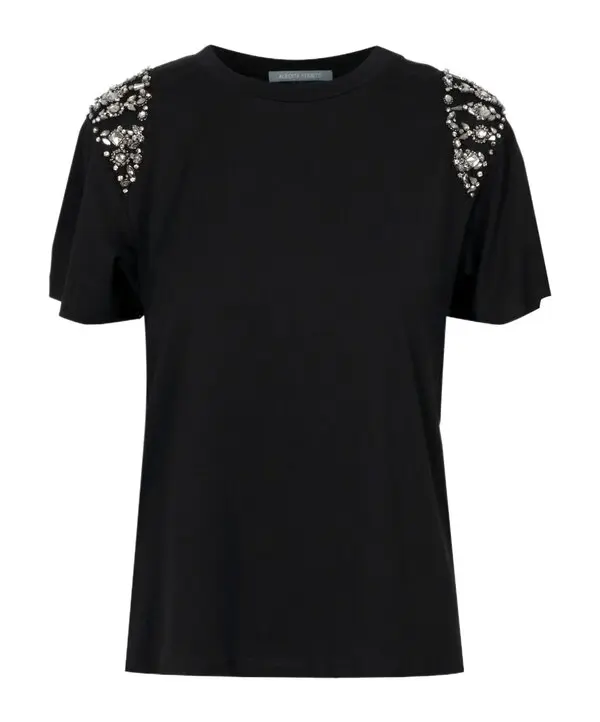 Alberta Ferretti Embellished Shoulder T-shirt