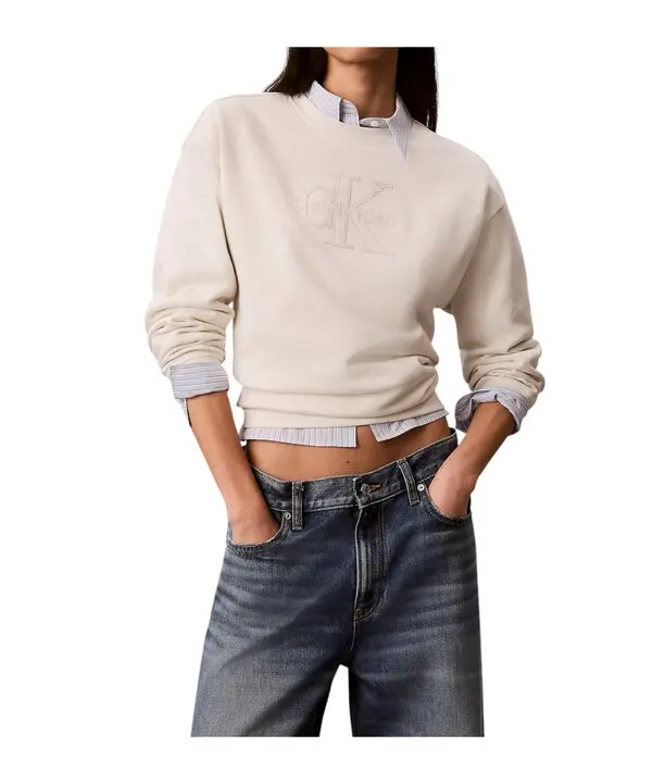 Calvin Klein Cotton Terry Monogram Sweatshirt