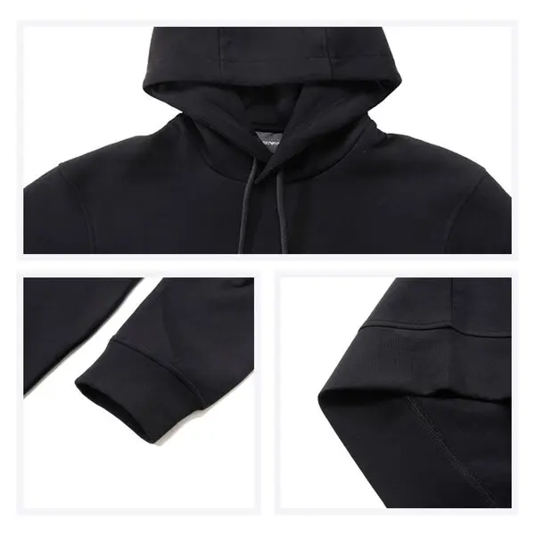 Emporio Armani Logo Patch Drawstring Hoodie