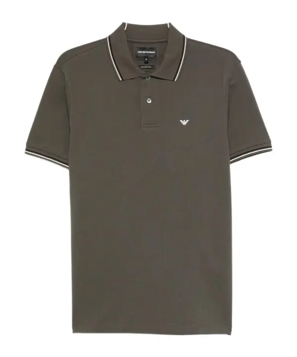 Emporio Armani Logo-motif Polo Shirt - Khaki