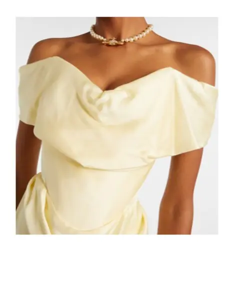 VIVIENNE WESTWOOD Nova Cocotte Draped Bustier Gown - Nude