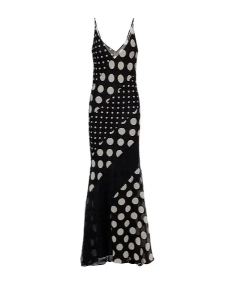Nina Ricci Polka-dot Silk Maxi Dress