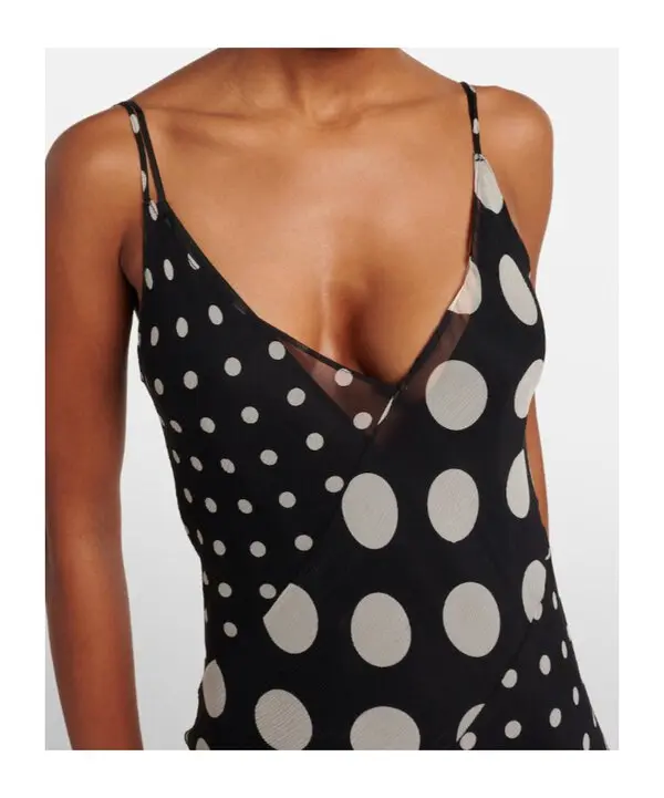 Nina Ricci Polka-dot Silk Maxi Dress