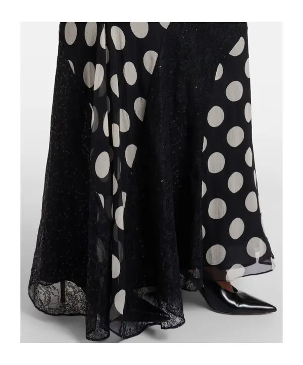 Nina Ricci Polka-dot Silk Maxi Dress