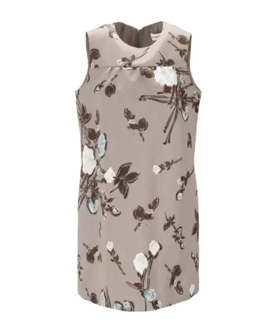 P.a.r.o.s.h Floral Print Sleeveless Dress - Nude