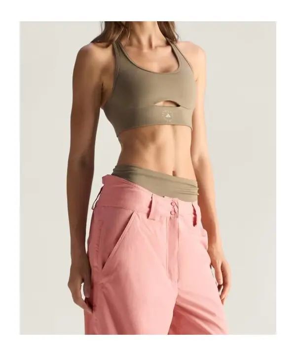 Adidas By Stella McCartney Asmc Jersey Sports Bra - Brown Moss