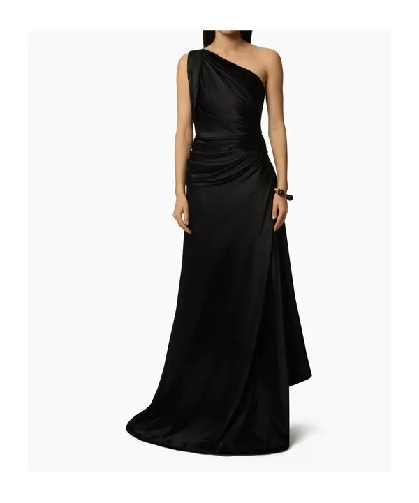 Nina Ricci Long Asymmetric Satin Dress