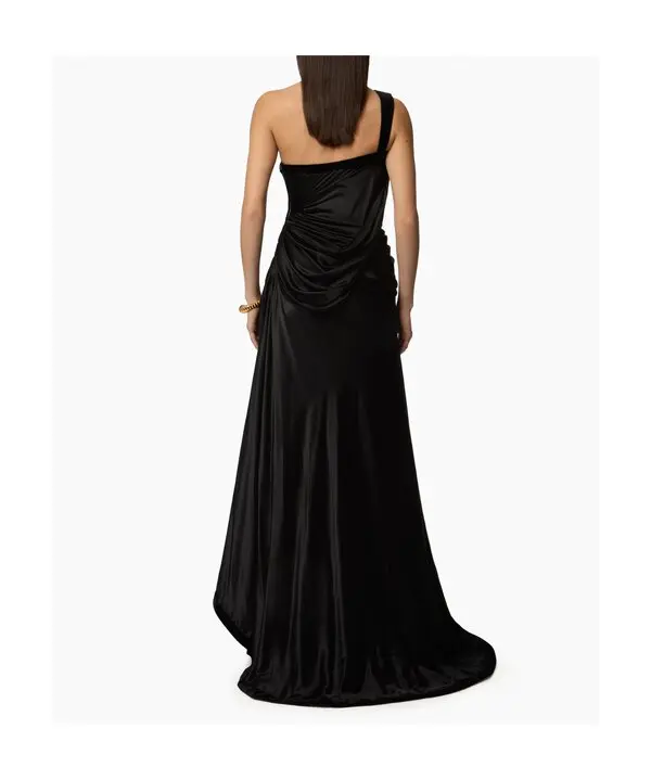 Nina Ricci Long Asymmetric Satin Gown