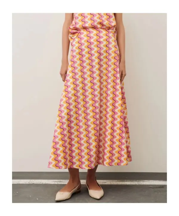 Marella Flared Midi Skirt With All-over Print