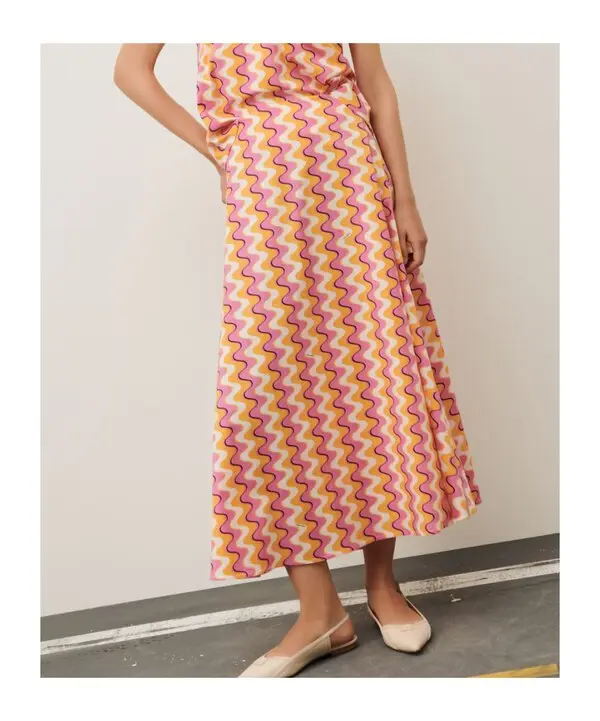 Marella Flared Midi Skirt With All-over Print